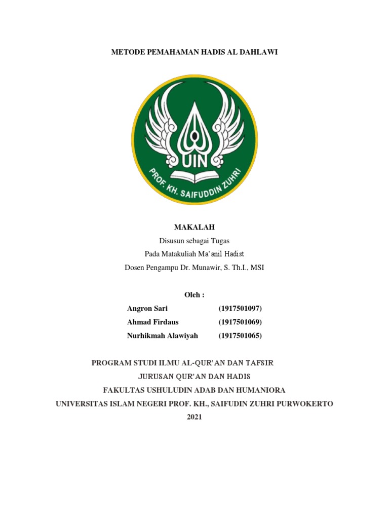 Ma'anil Hadis Al Dahlawi | PDF | Filsafat