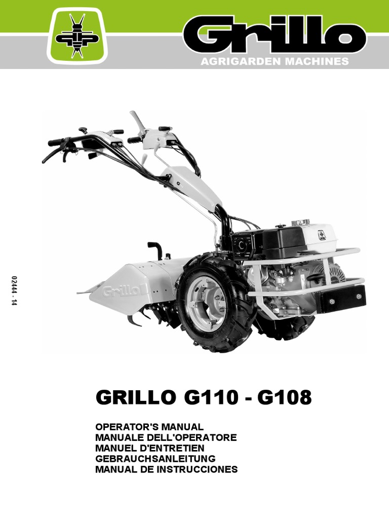 Grillo G110 Operator's Manual | PDF | Machines | Manufactured Goods
