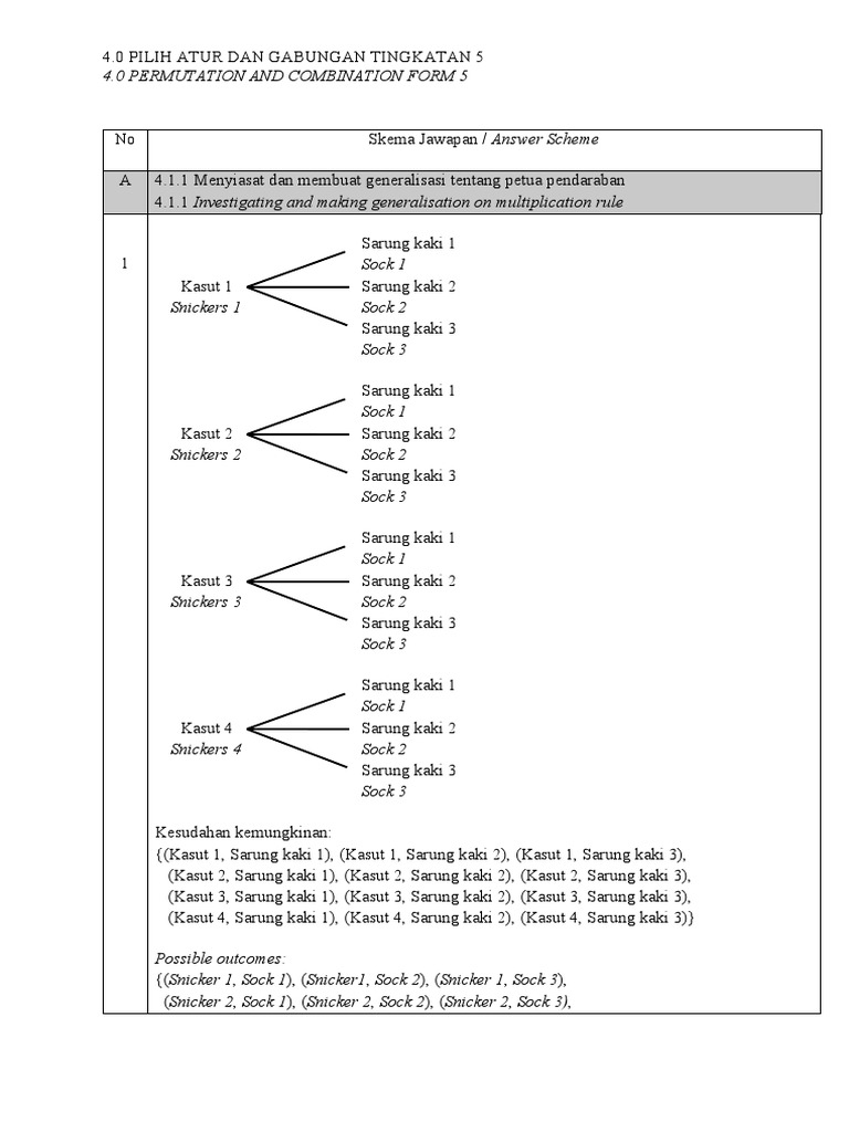 Form 5 Permutation and Combination Guide | PDF
