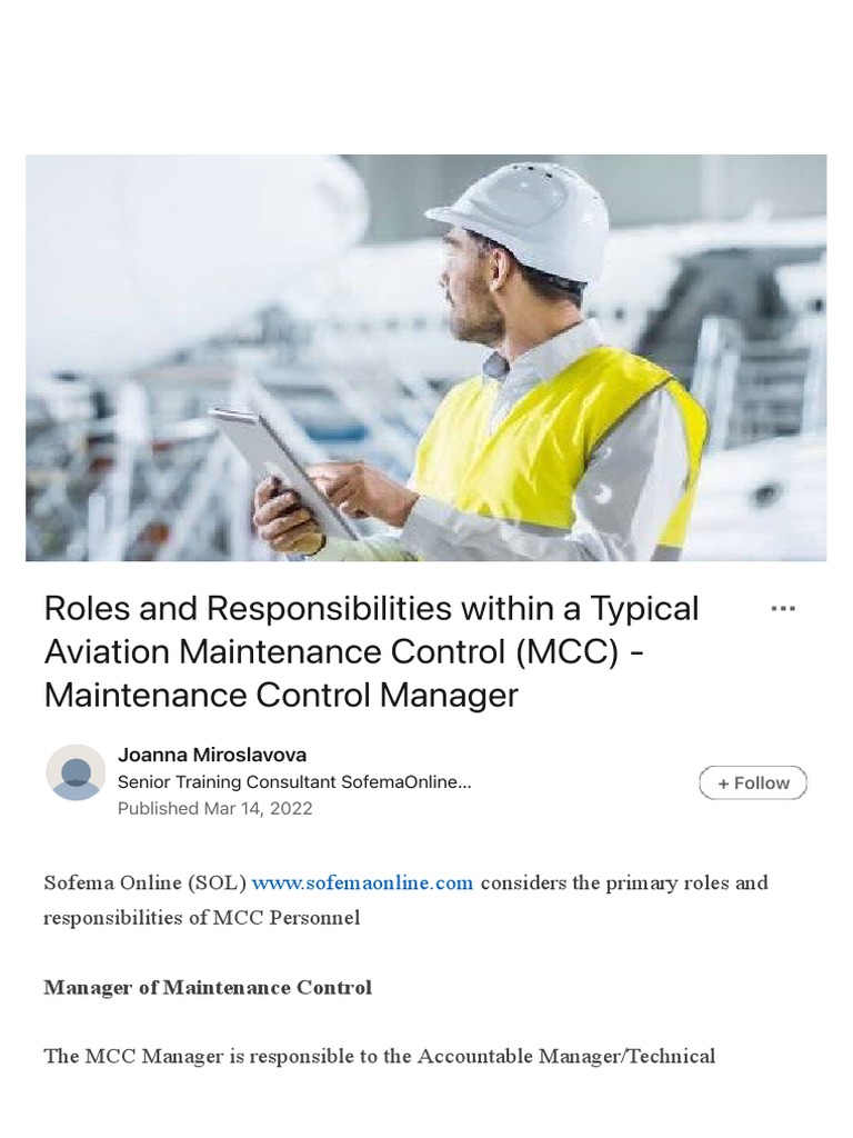 MCC - Maintenance Control Manager | PDF | Regulatory Compliance | Business