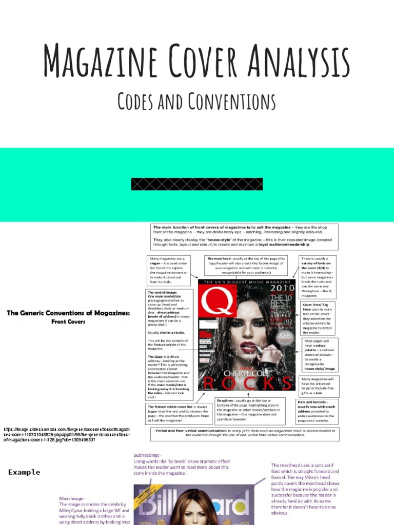 Magazine Cover Analysis and Conventions | PDF | Business