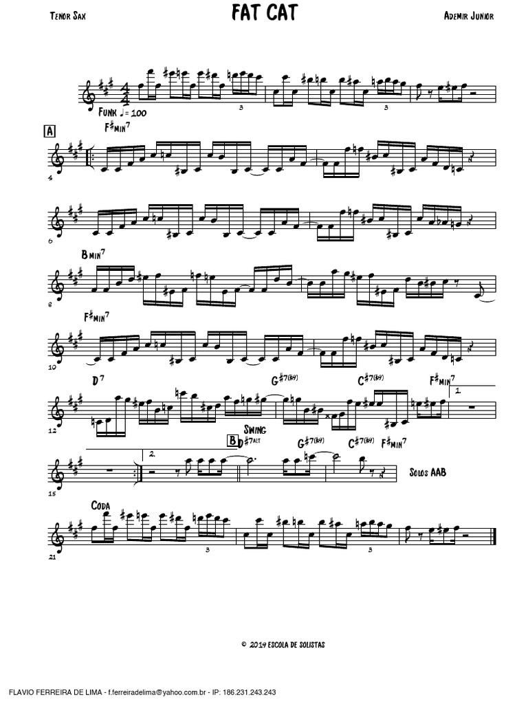 Fat Cat - Tenor Sax | PDF