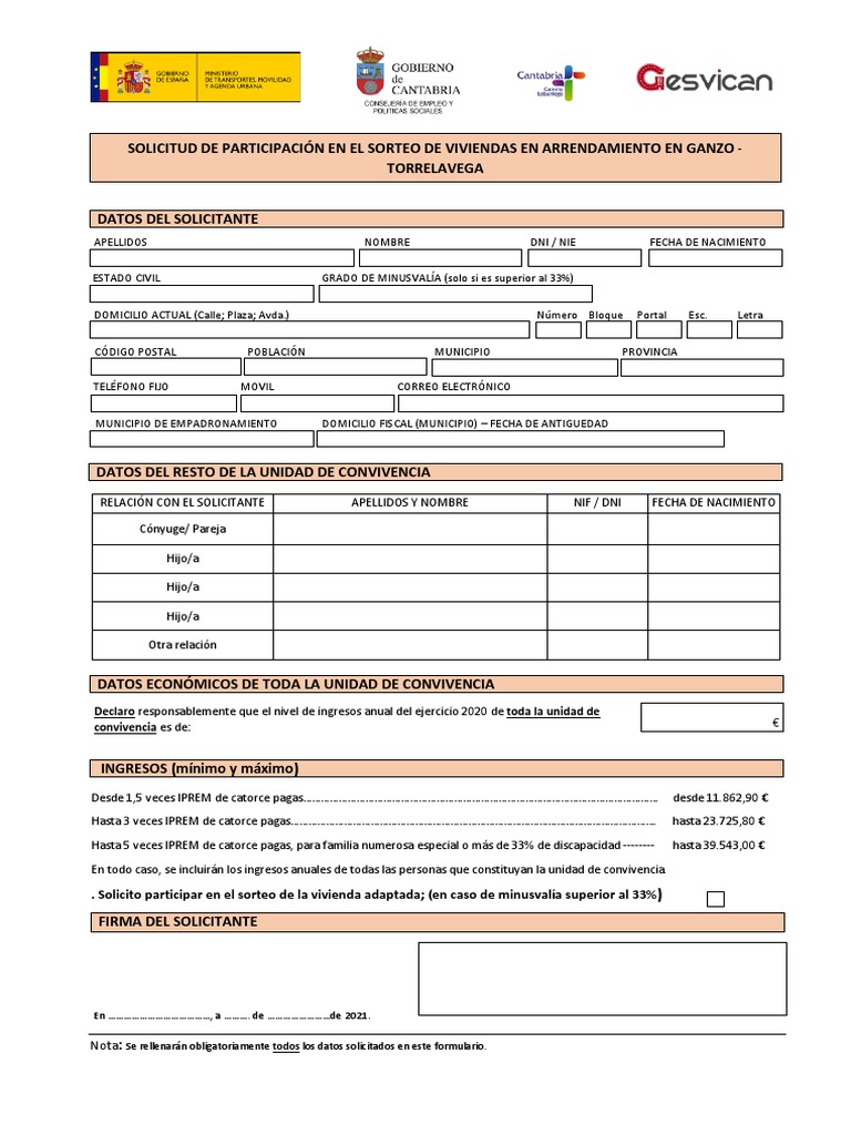 Formulario-VPO-GANZO | PDF | Privacidad de la información | Gobierno