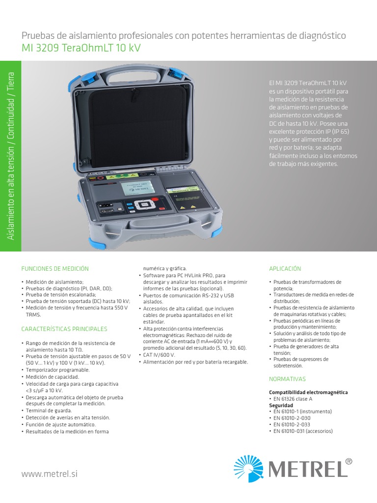 FT Medidor de Aislamiento - Mi 3209 | PDF | Voltio | Tecnología de ...