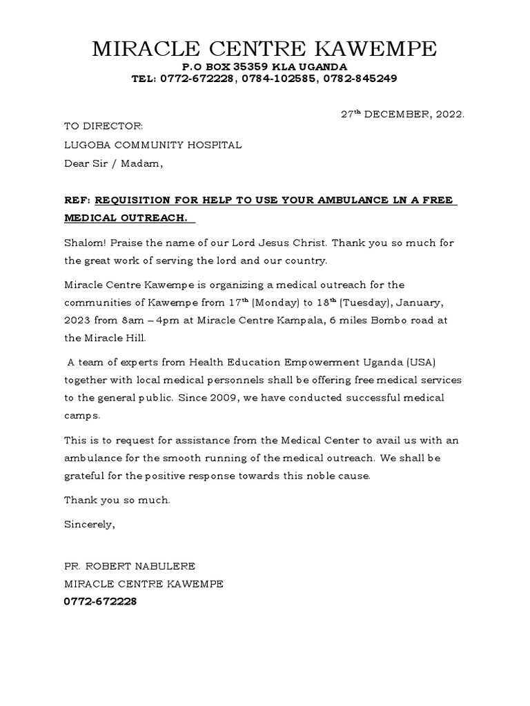 Miracle Centre Kawempe Medical Outreach | PDF