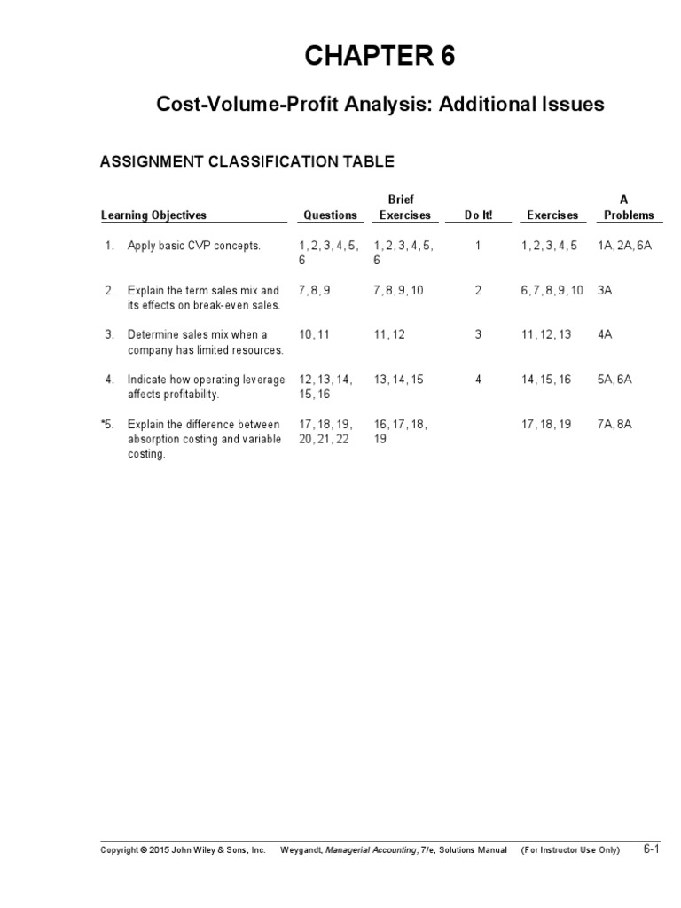 7e - Solutions CH06 | PDF | Business Economics | Management Accounting