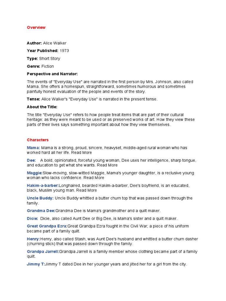 Analysis of Everyday Use | PDF | Quilt | Clothing