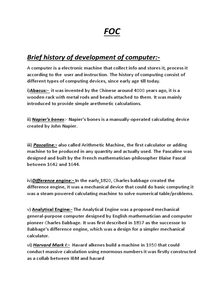 Brief History of Development of Computer:-: Napier's Bones:-Napier's ...