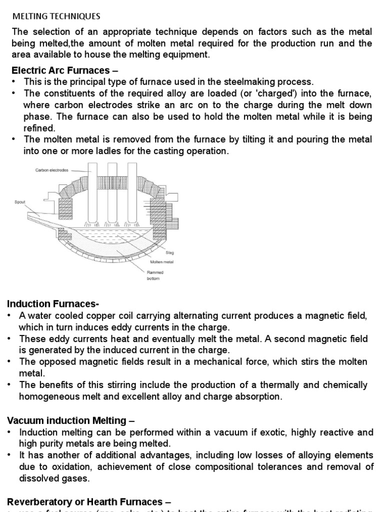 Metal Melting Furnace Techniques | PDF | Technology & Engineering