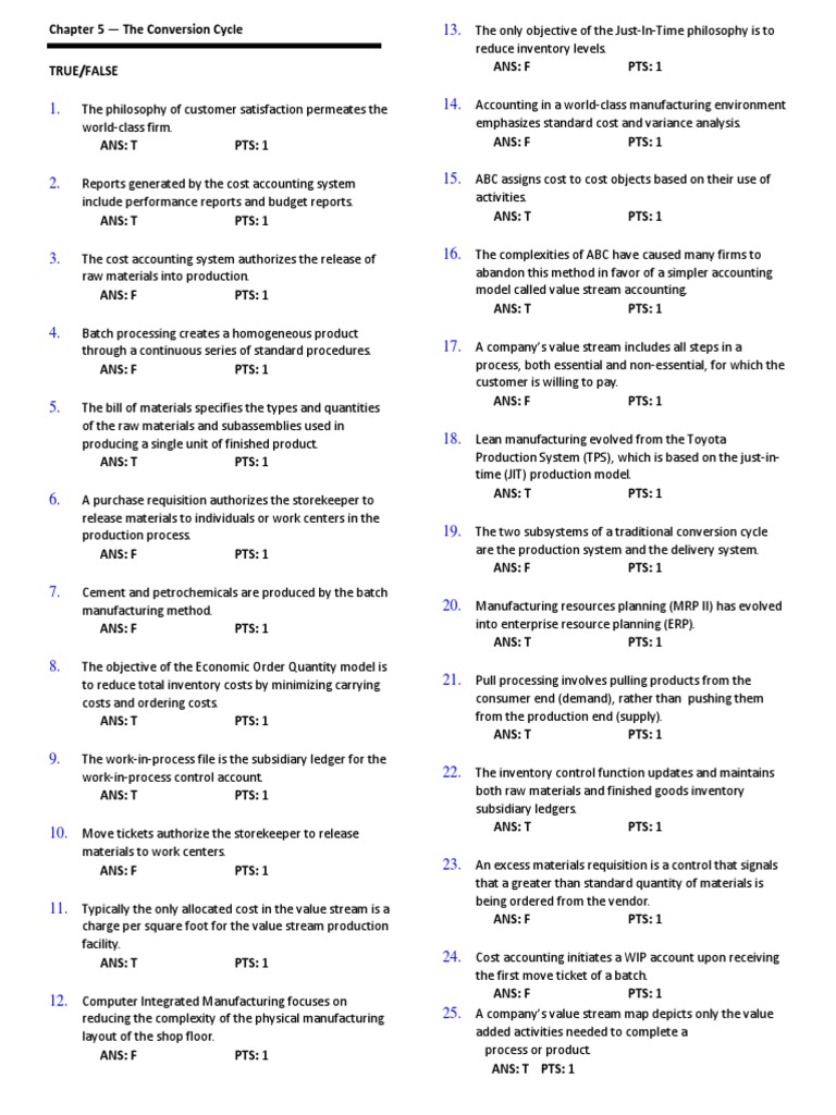 Conversion-Expenditure Cycle REVIEWER | PDF | Lean Manufacturing | Inventory