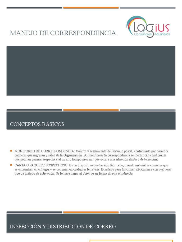 CAPACITACIÓN LOGIUS - Manejo de Correspondencia | PDF | Correo