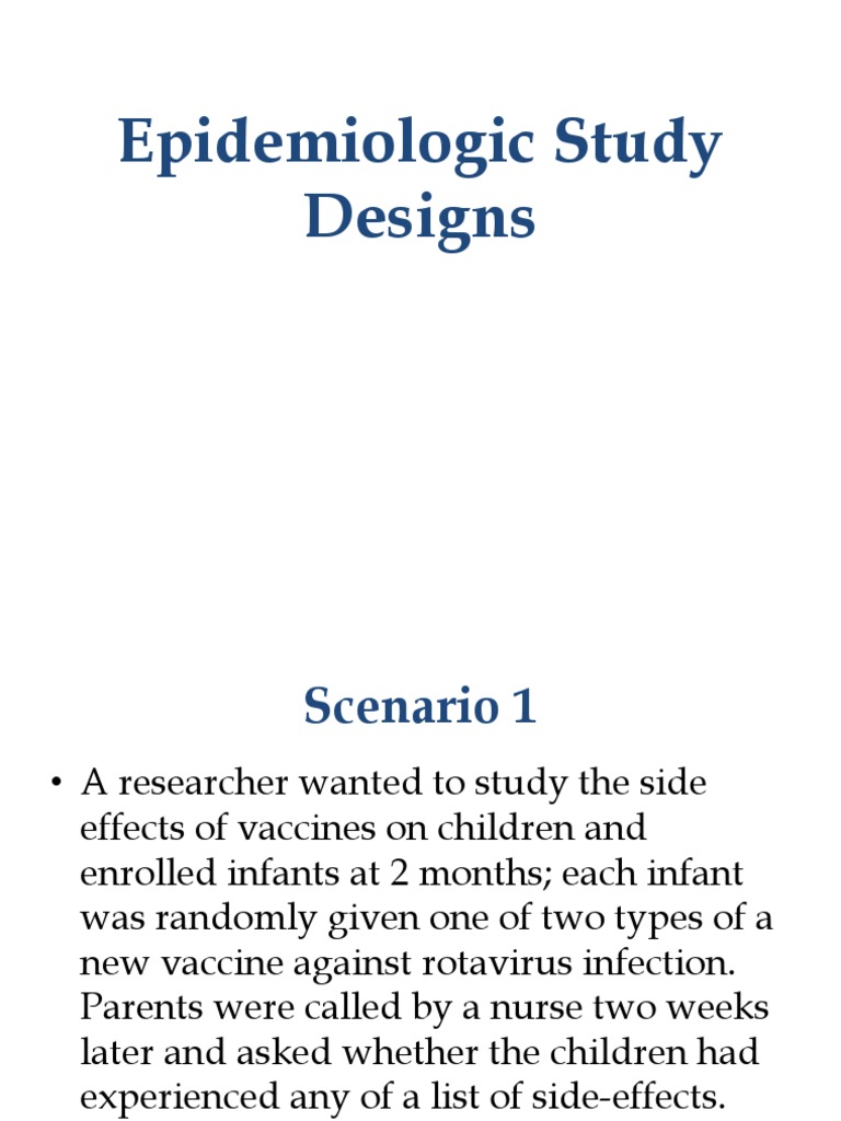 Types of Epidemiologic Study Designs | PDF | Cohort Study | Epidemiology