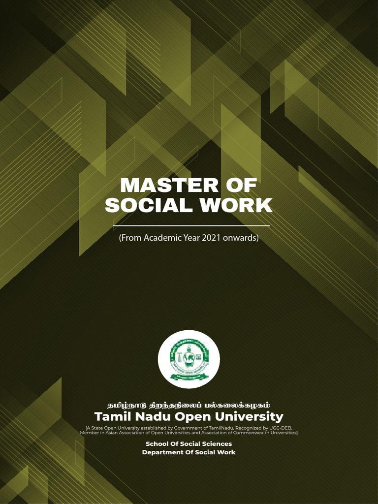 Master of Social Work Programme Project Report: Equipping Learners for ...