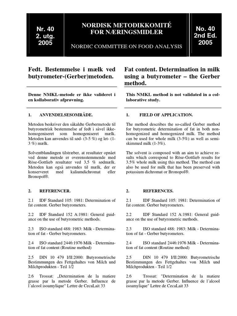 NMKL 40 - 2005 | PDF