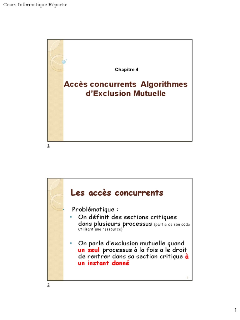 Chapitre4 2023 | PDF | Algorithmes | Synchronisation