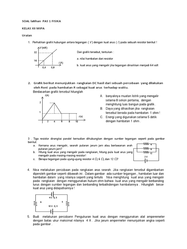 Latihan SOAL PAS 1 XII FISIKA 22 | PDF