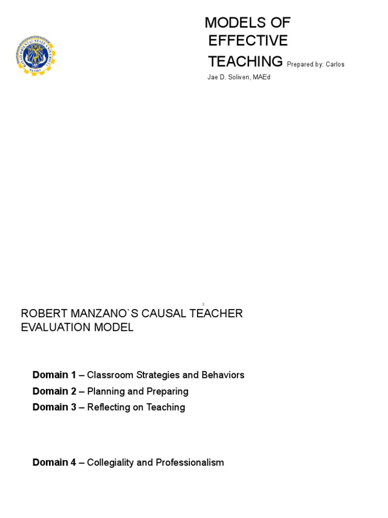 Models of Teacher Effectiveness | PDF | Teaching Method | Teachers