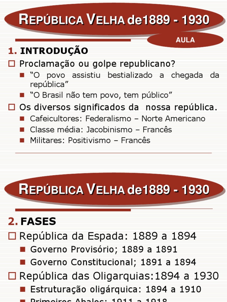 A República Velha no Brasil: Estrutura Política, Econômica e Social ...