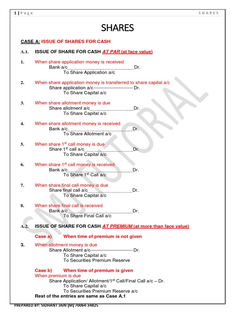 Shares | PDF | Equity (Finance) | Balance Sheet