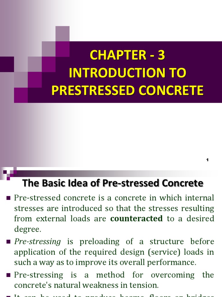 Ch-3 Introduction to Prestressed Concrete Ppt | PDF | Prestressed ...