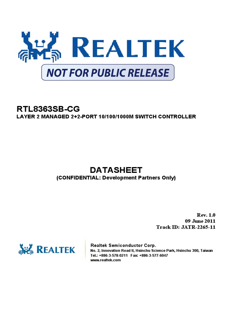 RTL8363SB CG Realtek | PDF | Network Switch | Physical Layer Protocols