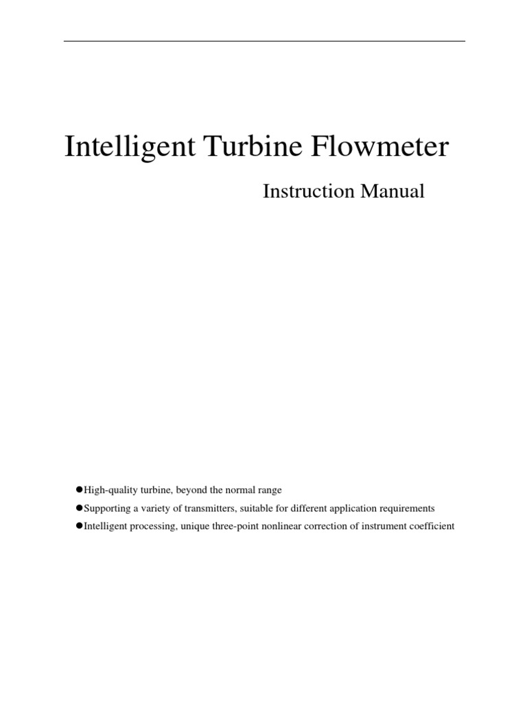 CFM Instrument - Liquid Turbine Flowmeter User Manual | PDF | Flow ...