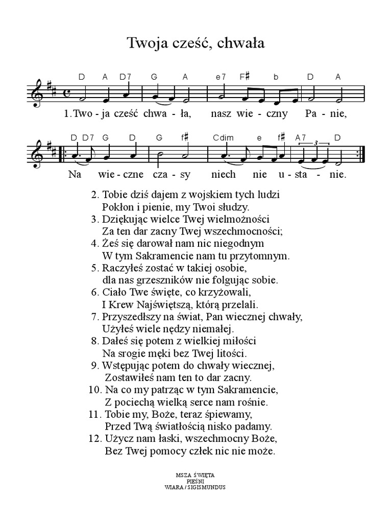 Twoja Czesc Chwala | PDF Twoja Czesc Chwala | PDF