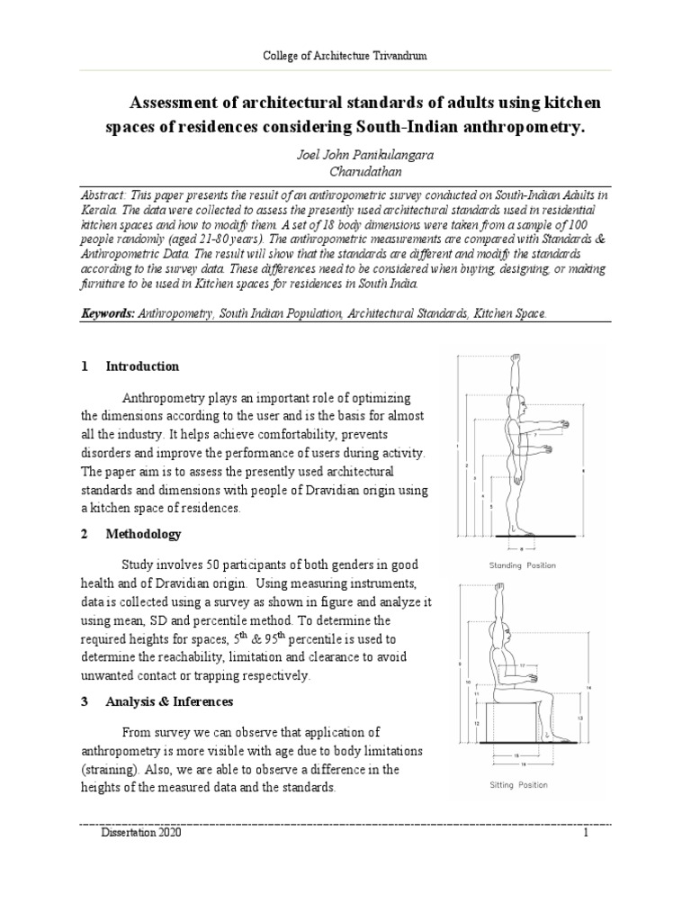 South Indian Kitchen Space Standards Assessment | PDF | Anthropometry ...