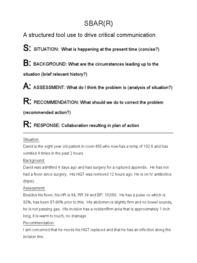 SBARR Communiation Tool | PDF | Computers | Technology & Engineering