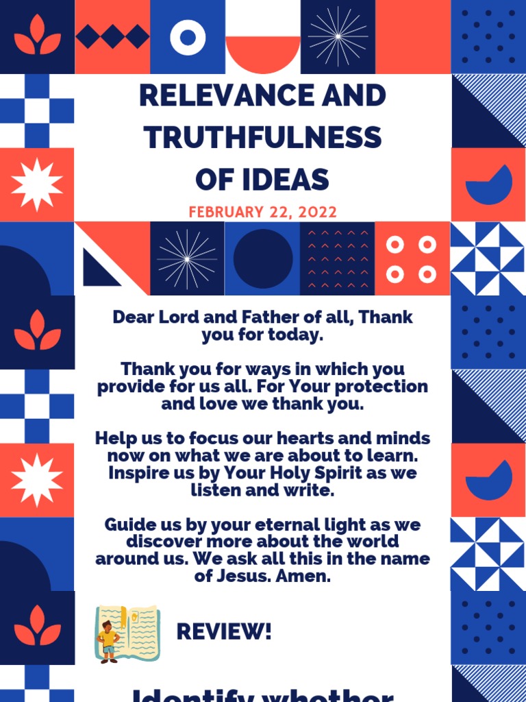 Relevance and Truthfulness of Ideas | PDF