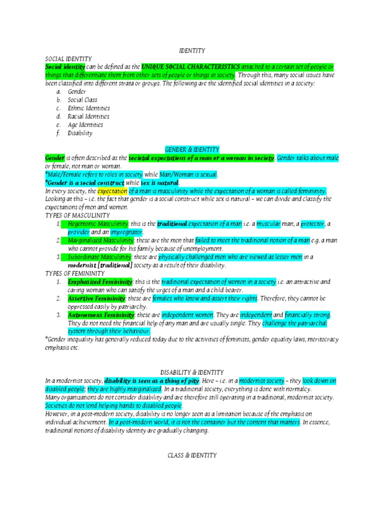 IDENTITY | PDF | Gender | Gender Studies