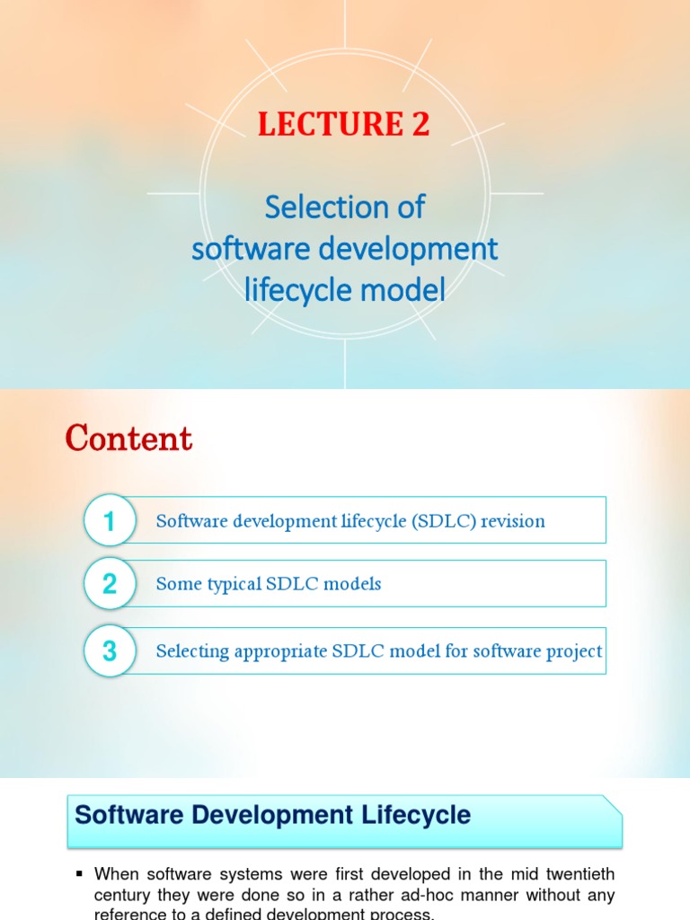 Lecture 2 - Selection of Software Development Lifecycle Model | PDF ... Lecture 2 - Selection of Software Development Lifecycle Model | PDF ...