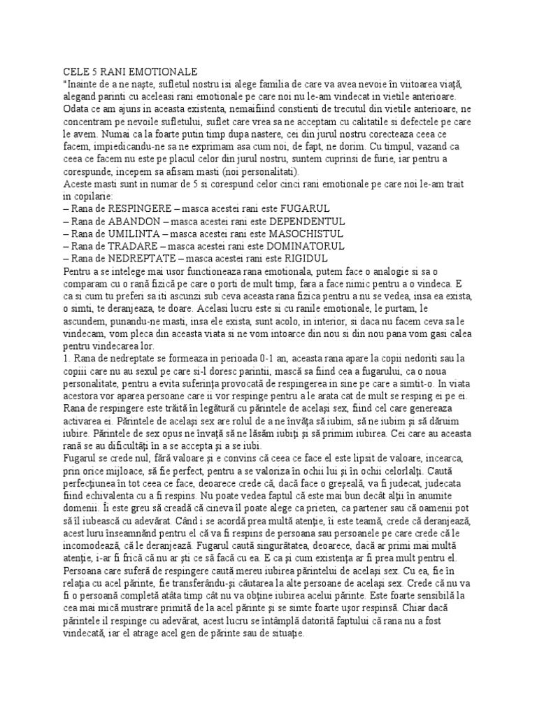 Cele 5 Rani Emotionale | PDF