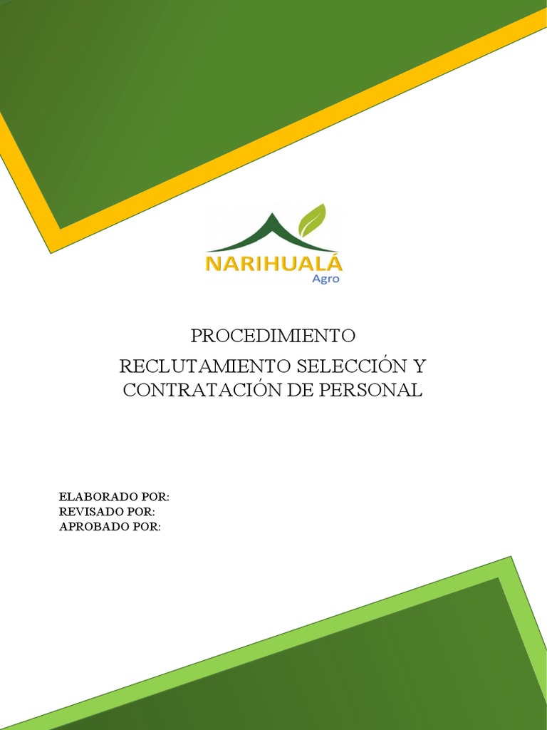 Plantilla de Proc y Man | PDF | Gestión de recursos humanos | Reclutamiento Plantilla de Proc y Man | PDF | Gestión de recursos humanos | Reclutamiento