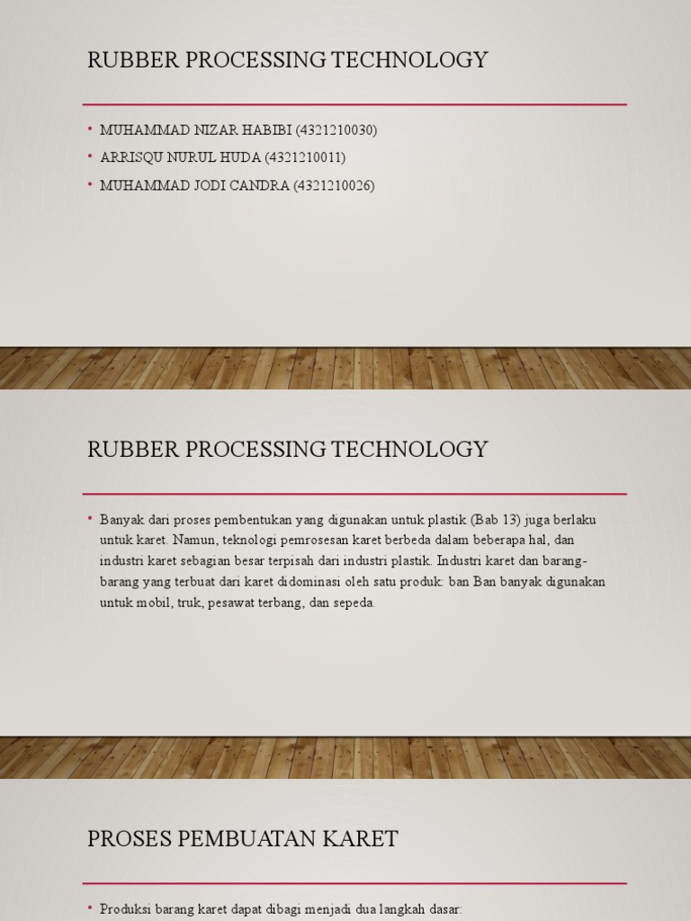Rubber Processing Technology | PDF | Sains & Matematika | Teknologi & Rekayasa