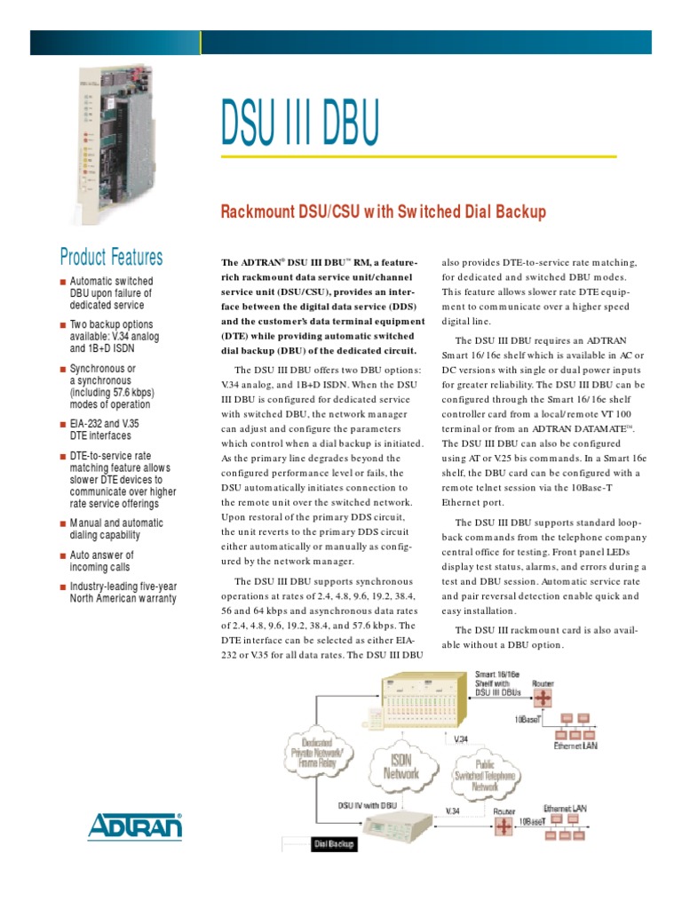 DSU III DBU Rackmount Datasheet | PDF | Backup | Computer Engineering