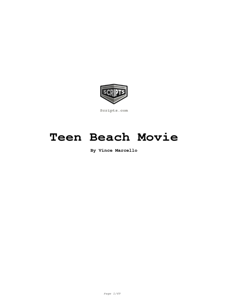 Teen Beach Movie Scipt | PDF