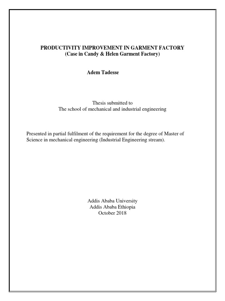 Productivity Improvement Through Lean Implementation: A Case Study of Candy & Helen Garment ...