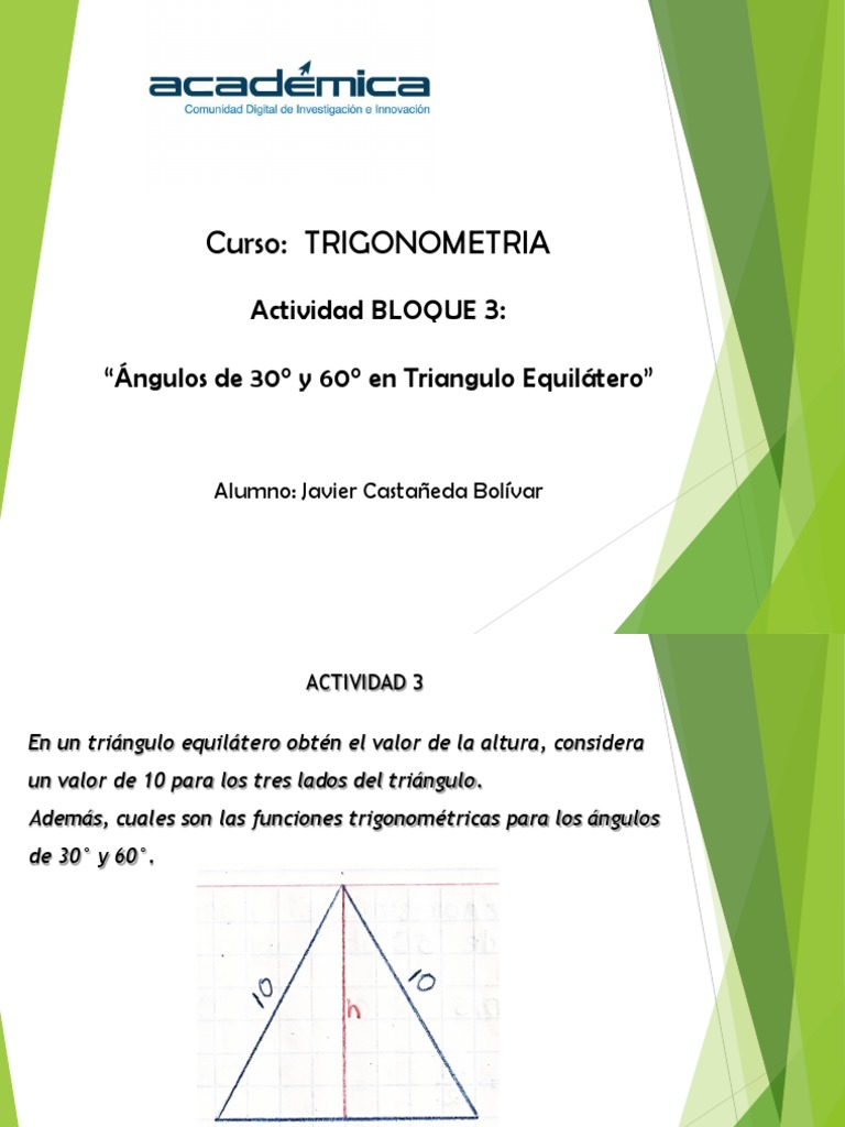 Angulos de 30 y 60 Grados Triangulo Equilatero | PDF