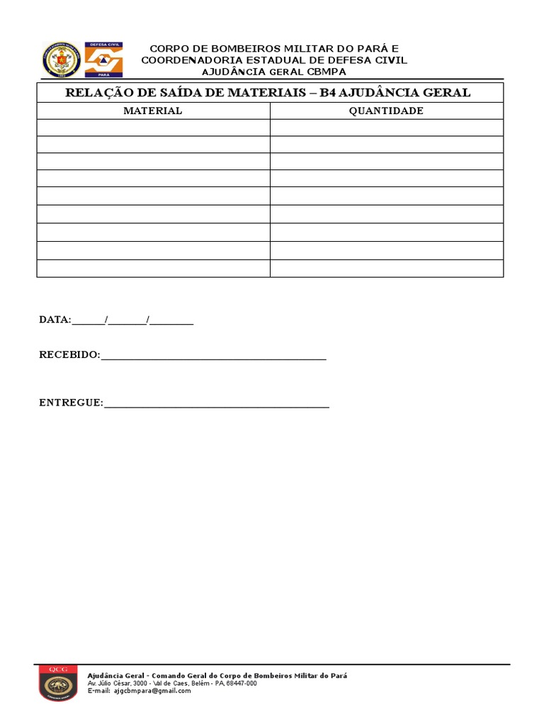 modelo de saída de material | PDF