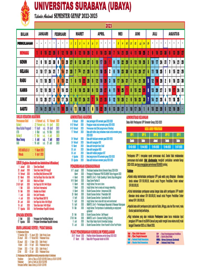Kalender Akademik Semester Genap 2022-2023 Baru | PDF