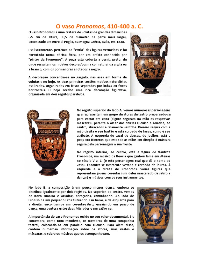 O Vaso Pronomos | Download grátis PDF | Dionísio