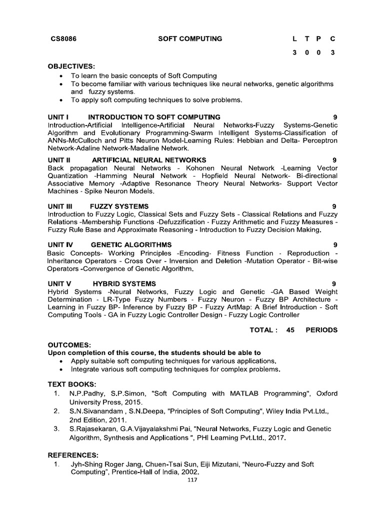 Soft Computing Syllabus | PDF Soft Computing Syllabus | PDF