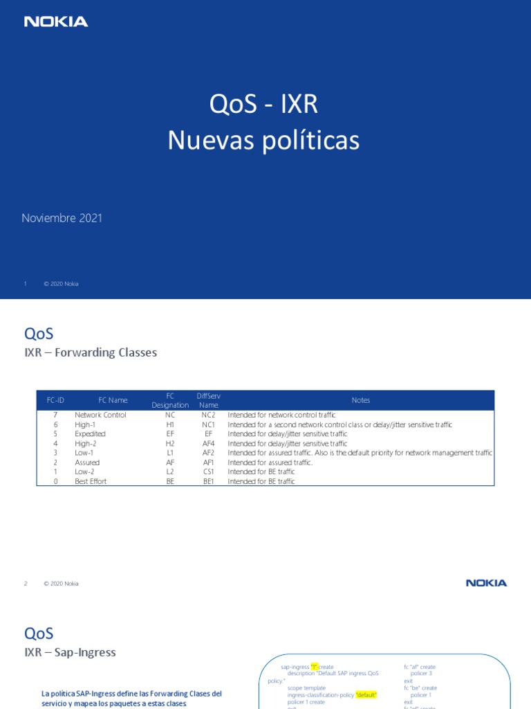 QoS IXR Nuevas Políticas v2 | PDF | Computer Networking | Internet