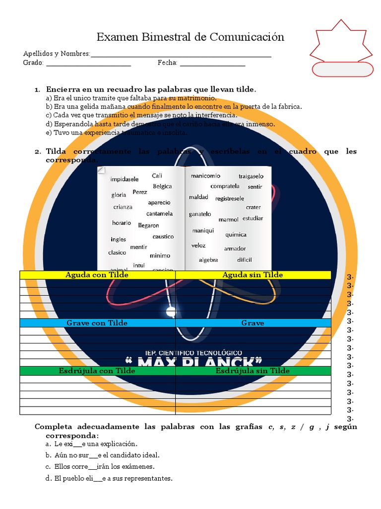 Examen Bimestral de Comunicación | PDF | Lingüística
