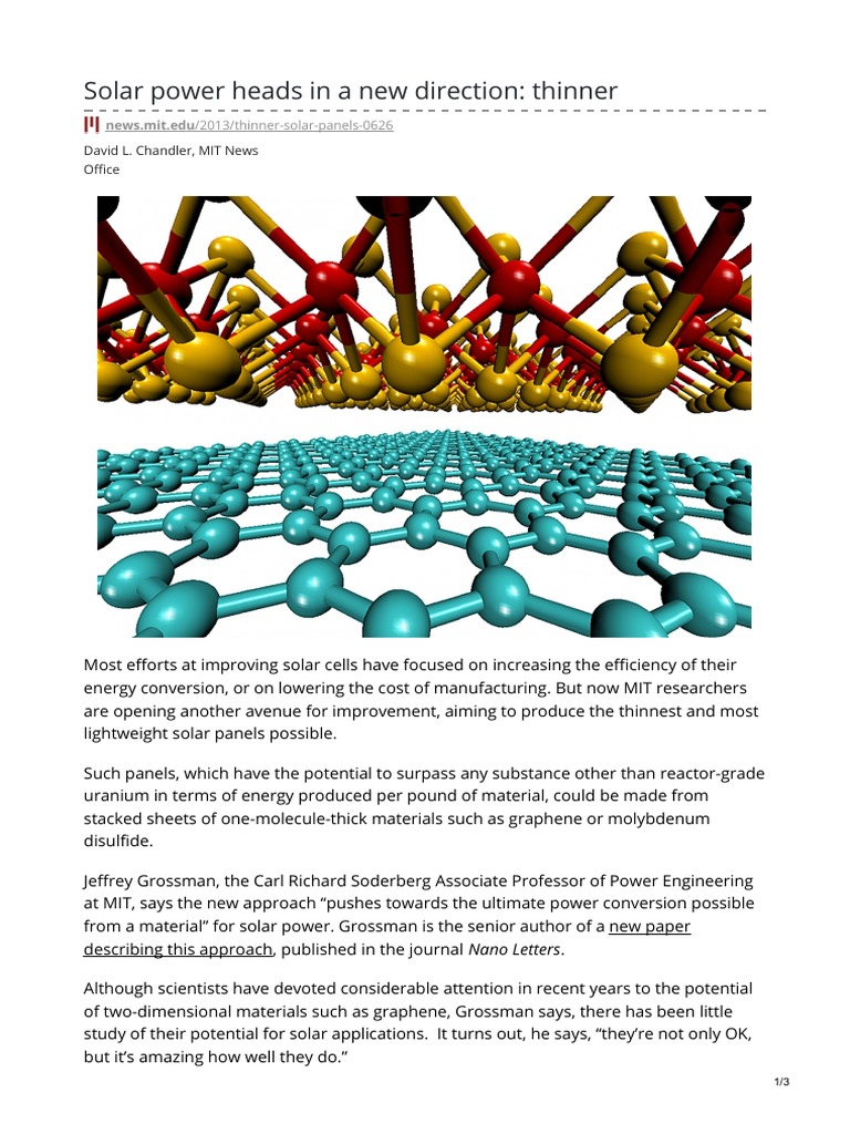 MIT researchers develop ultra-thin solar panels using 2D materials ...
