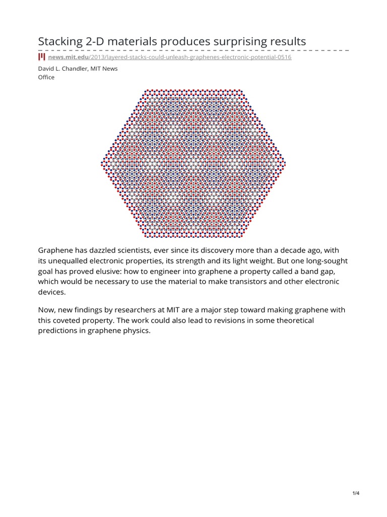 Stacking of 2D Materials | PDF | Graphene | Semiconductors