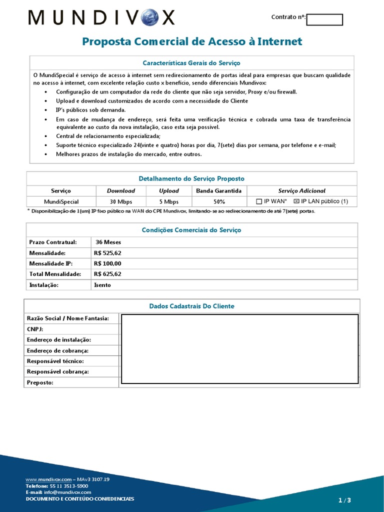 Contrato Mundi | PDF | Endereço de IP | Acesso à internet
