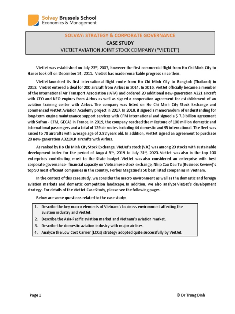 Case - Study Vietjet | PDF | Airlines | Low Cost Carrier