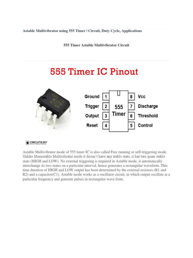 Astable Multivibrator Using 555 Timer Analog Lab 555 Oscillator